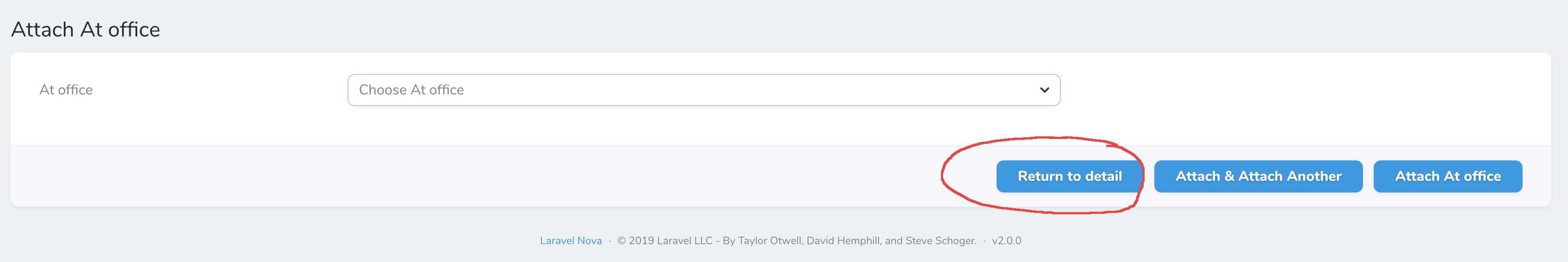 Add new button " Return to detail" or "Return to list" · Issue #1414 · laravel/nova-issues · GitHub