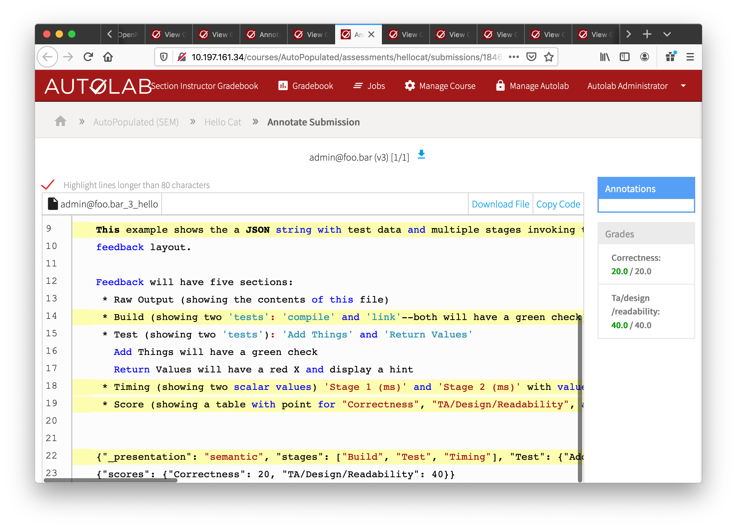 Annotate Submission view + Announcement · Issue #1199 · autolab/Autolab · GitHub