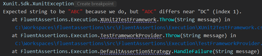 Add region markers into exception data · fluentassertions fluentassertions · Discussion #1826 ...