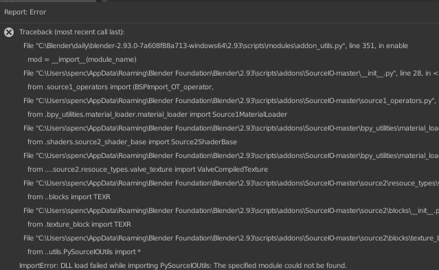 SourceIO No longer working with Blender 2.93 · Issue #77 · REDxEYE/SourceIO · GitHub