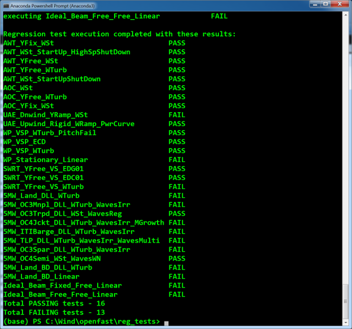 Regression Test Some Cases Always Fails · Issue 375 · Openfast 