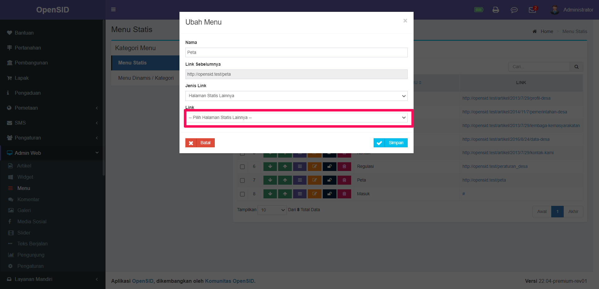 Bug/error: Menu tidak terpilih saat melakukan ubah data. · Issue #5135 · OpenSID/OpenSID · GitHub