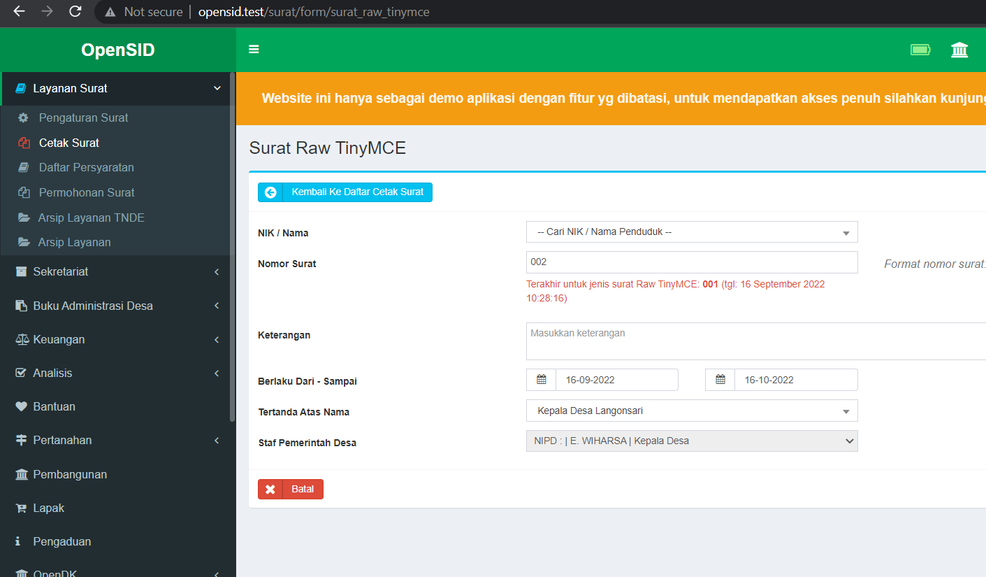 Bug/error: fitur cetak surat tinymce tidak berfungsi khusus desa langonsari.desa.id · Issue ...