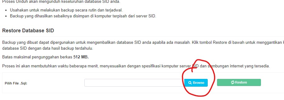 Restore Database · Issue #6030 · OpenSID/OpenSID · GitHub