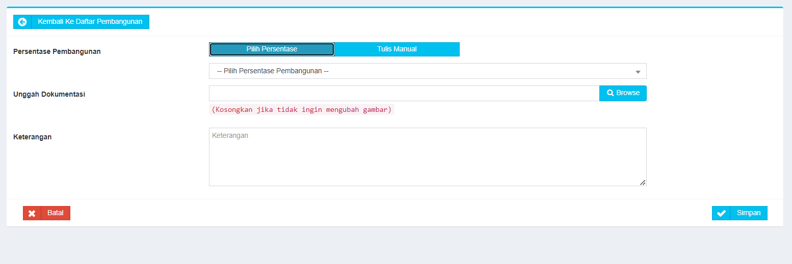 Bug/error: Defaul Pilih Jenis Presentasi Pembagunan pada Dokumentasi Pembagunan Tidak Sesuai ...