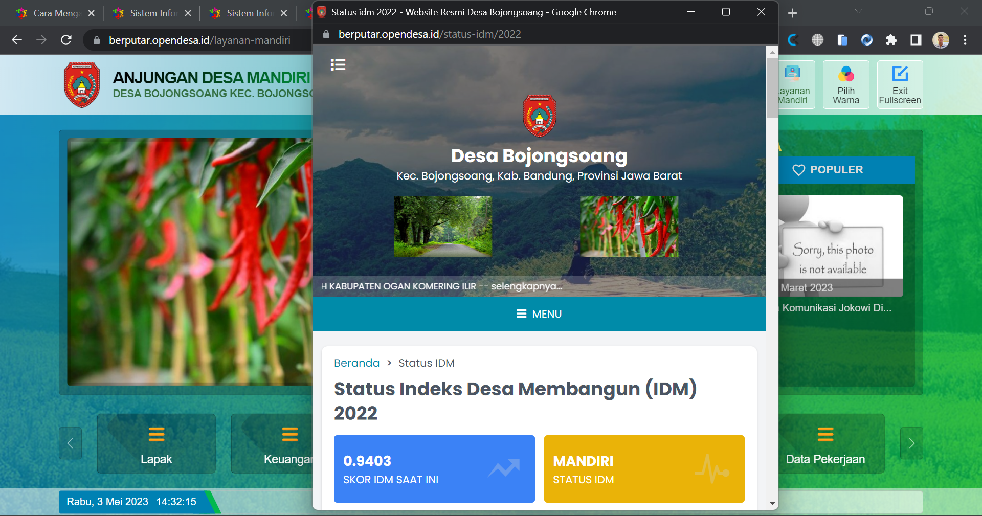 Bug/error: Fungsi full screan pada anjungan akan kembali jadi exitfullscreen jika membuka ...
