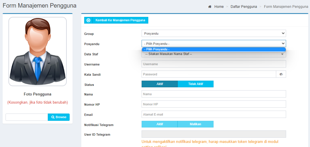 Bug/error: Pilihan pada daftar posyandu tidak tampil saat buat user · Issue #6761 · OpenSID ...