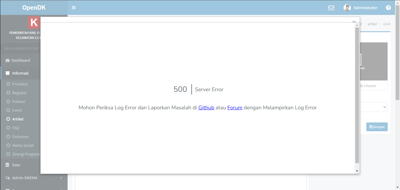 Tidak bisa menambahkan gambar, melalui insert media · Issue #726 · OpenSID/OpenDK · GitHub