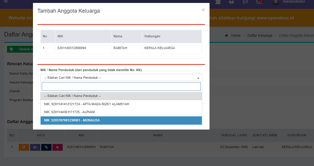 Bug/error: Tambah angoota keluarga menampilkan semua penduduk lepas · Issue #6964 · OpenSID ...