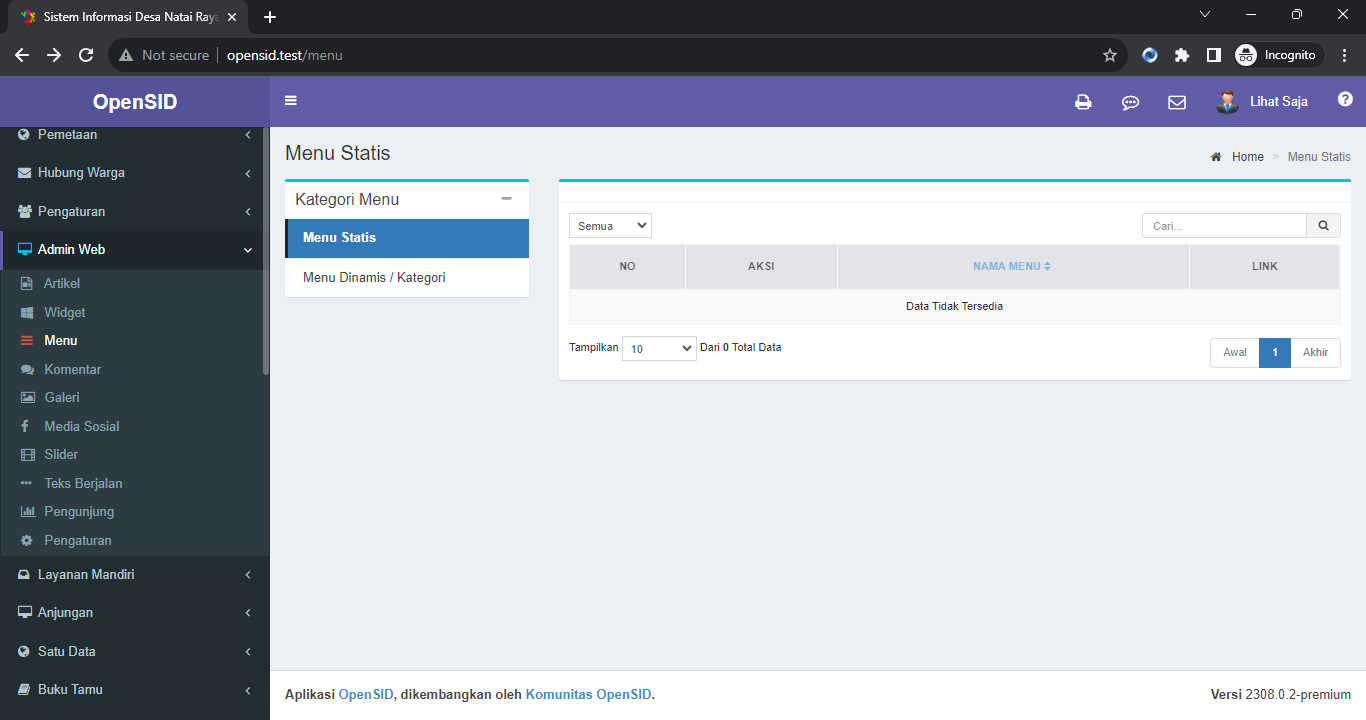 Bug/error: Selalu diarahkan ke hom_sid saat akses sub modul menu · Issue #7051 · OpenSID/OpenSID ...
