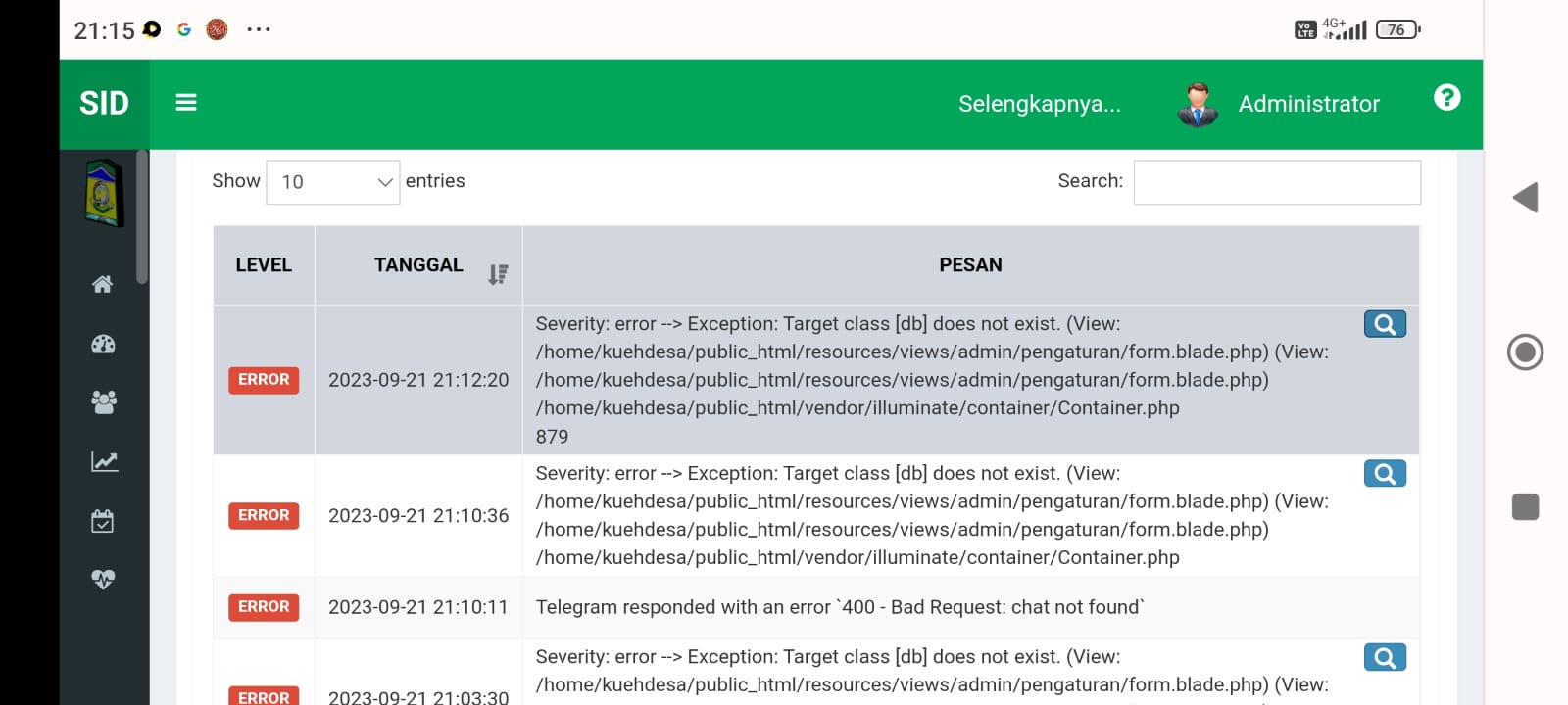 Bug/error: gagal muat layanan mandiri > pengaturan · Issue #7137 · OpenSID/OpenSID · GitHub