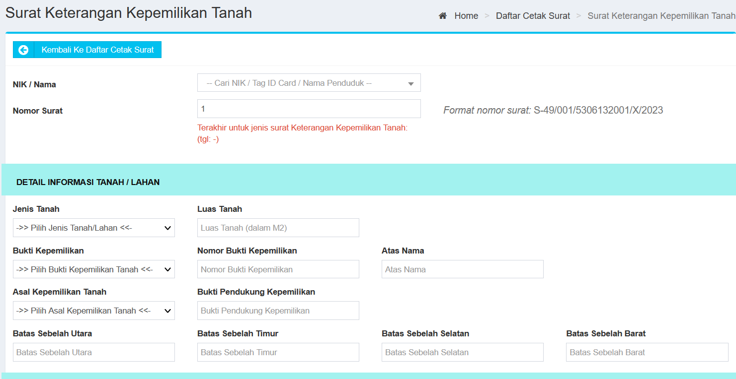 Sesuaikan ulang Surat Keterangan Kepemilikan Tanah · Issue #7296 · OpenSID/OpenSID · GitHub