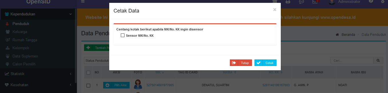 Tombol Batal Modal Penduduk · Issue #7418 · OpenSID/OpenSID · GitHub