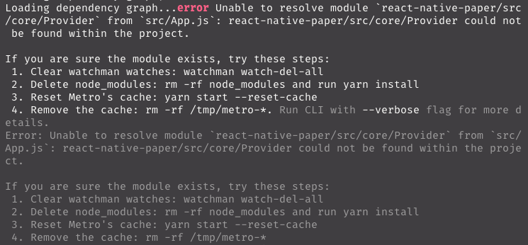 [v3] Unable To Resolve Module `react Native Paper Src Core Provider` From `src App Js` · Issue