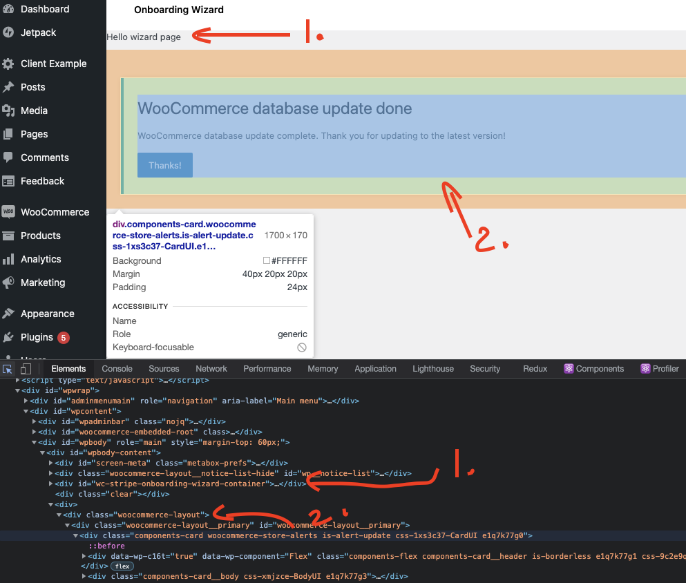 [settings] UPE onboarding wizard layout issue with the wc-admin header · Issue #1744 ...