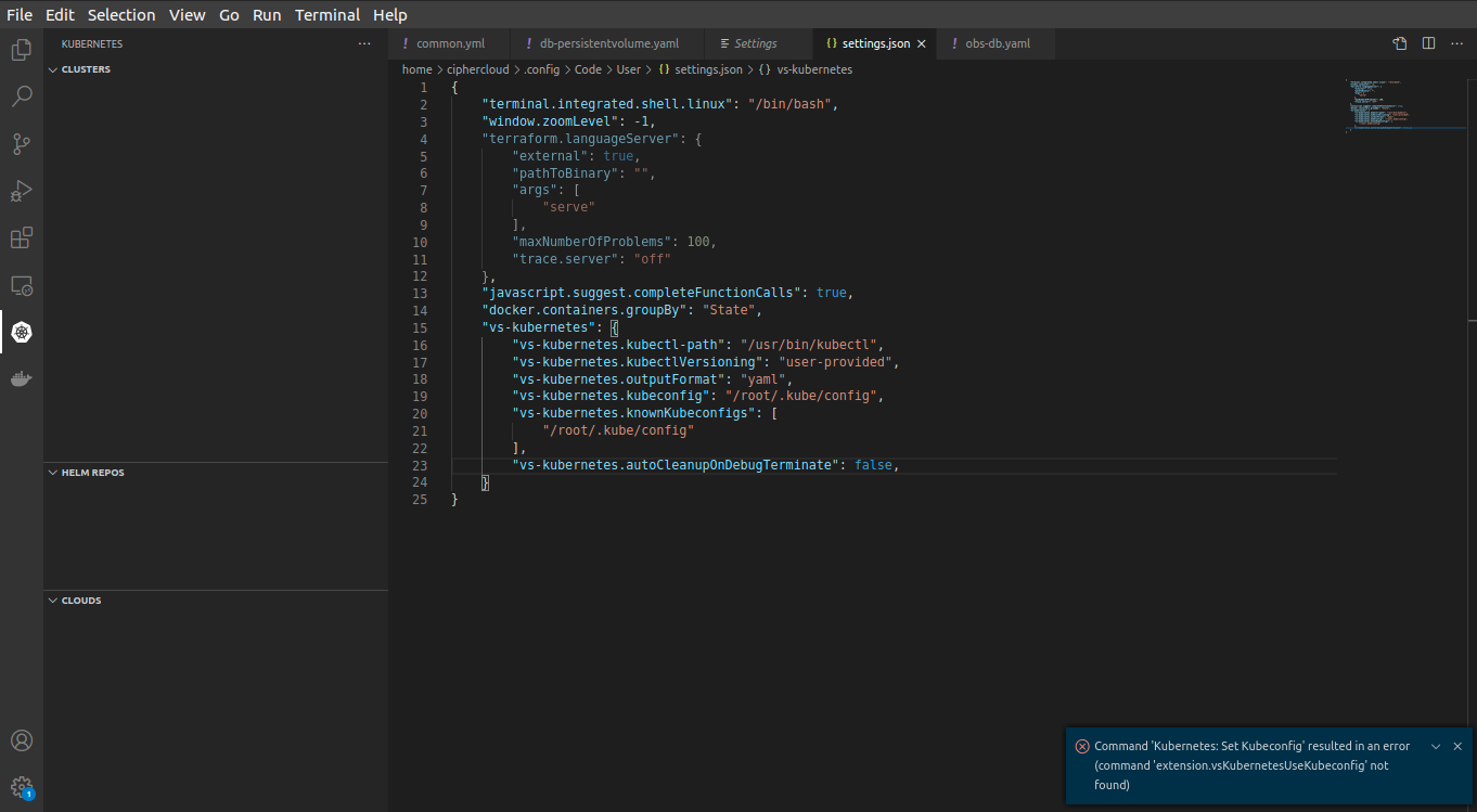 Unable To View Clusters And Set Configpaths · Issue 918 · Vscode Kubernetes Toolsvscode