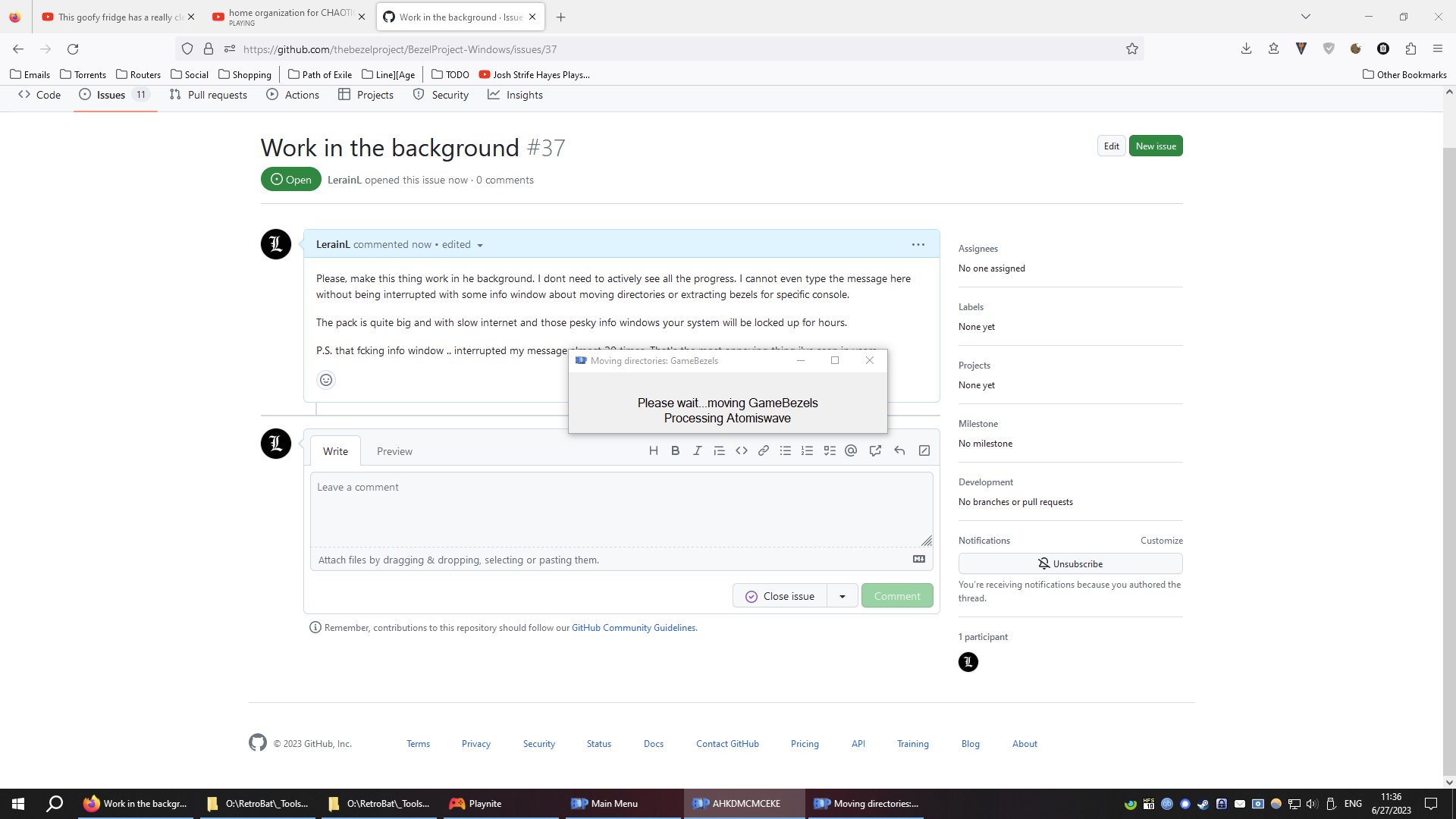 Option for BezelProject-Windows to work in the background without interrupting · Issue #37 ...