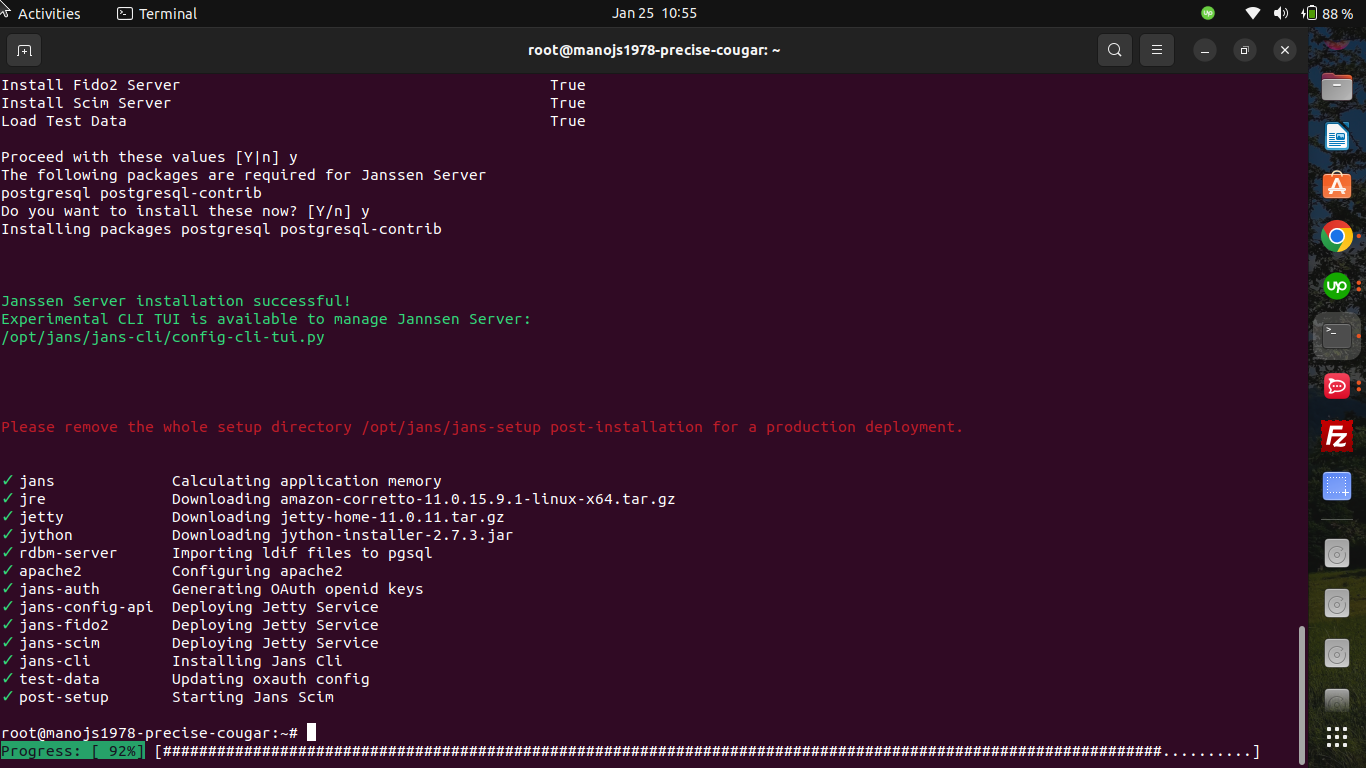 fix(jans-linux-setup) progress bar showing after installation as well · Issue #3689 ...