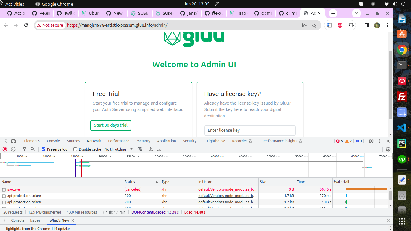 fix(admin-ui): showing lic page again · Issue #1147 · GluuFederation/flex · GitHub