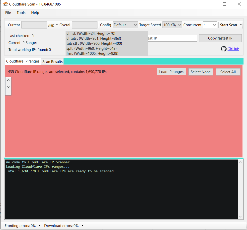 مشکل ظاهری در نسخه ویندوز · Issue #202 · MortezaBashsiz/CFScanner · GitHub