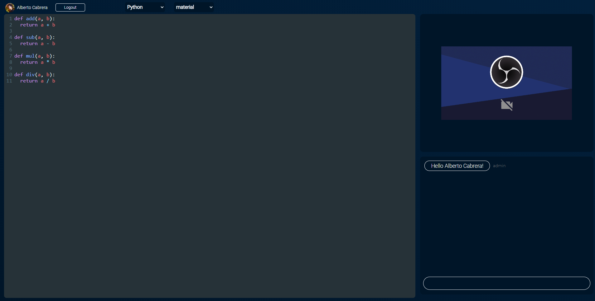 GitHub - AlbertoCabreraJr/collaborative-editor-with-video-call-and-chat ...