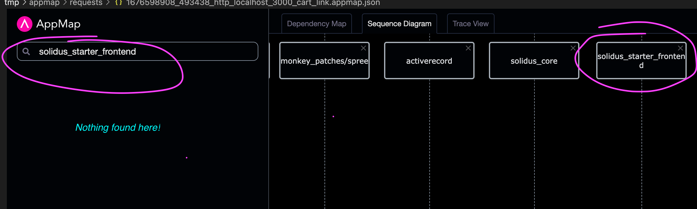 Lifeline not found when searching for it · Issue #1056 · getappmap/appmap-js · GitHub