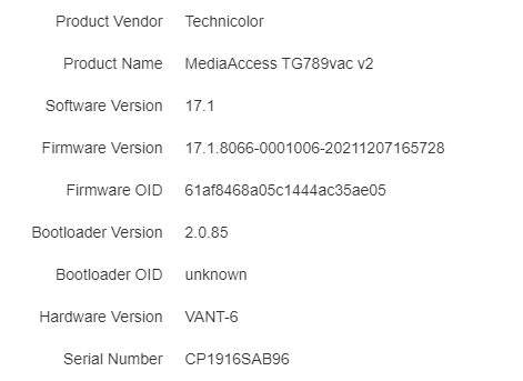 Support for Technicolor TG789vac v2 / VANT-6 from Telia Lithuania · Issue #282 · hack ...