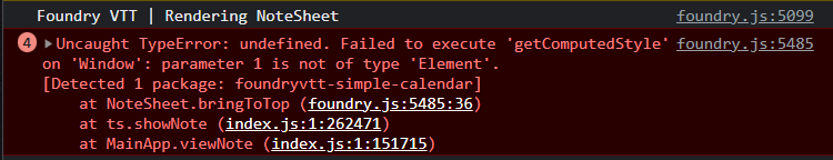 [BUG] Cannot open calendar entry occasionally. · Issue #468 · vigoren/foundryvtt-simple-calendar ...