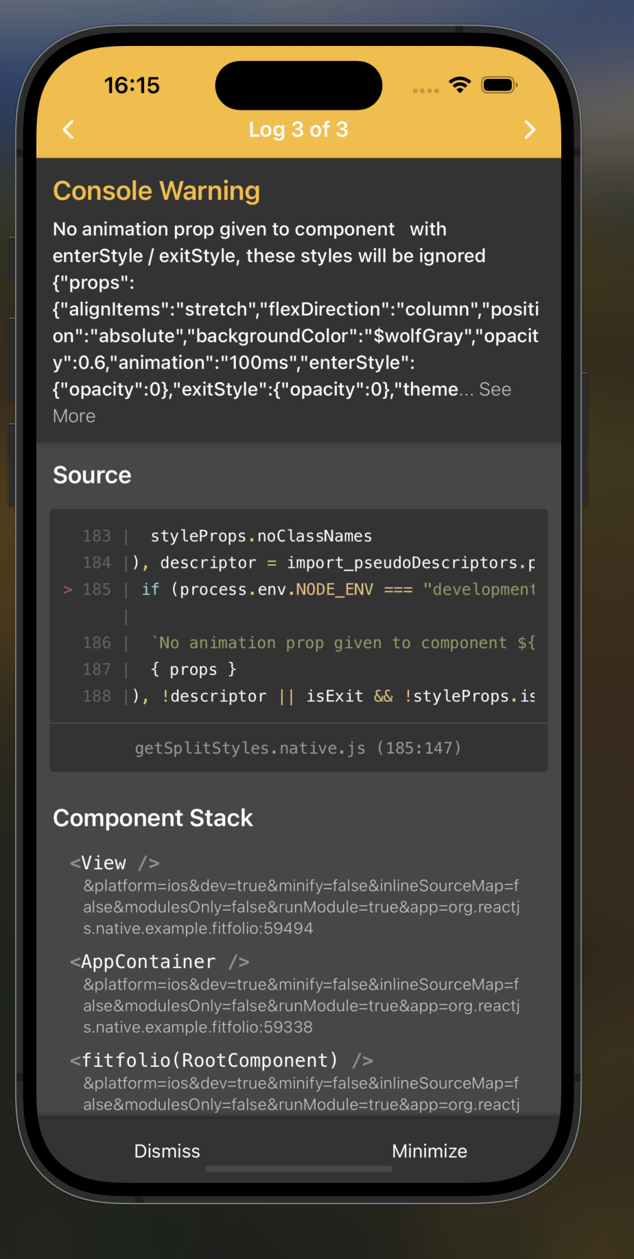 Animation does not work error No animation prop given to component with enterStyle / exitStyle ...