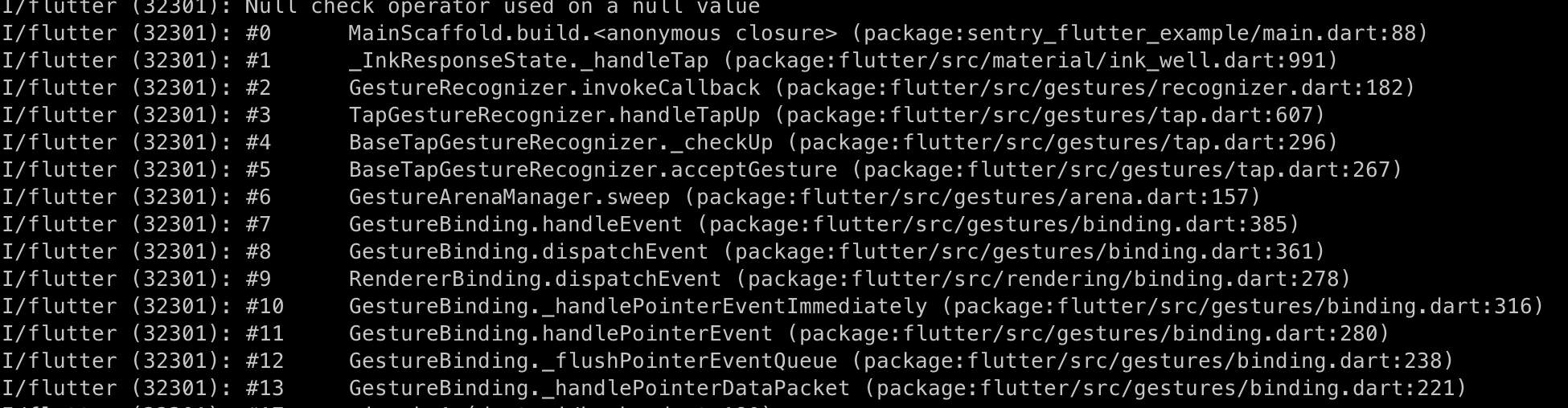 Sentry Flutter does not report offset within line · Issue #415 · getsentry/sentry-dart · GitHub