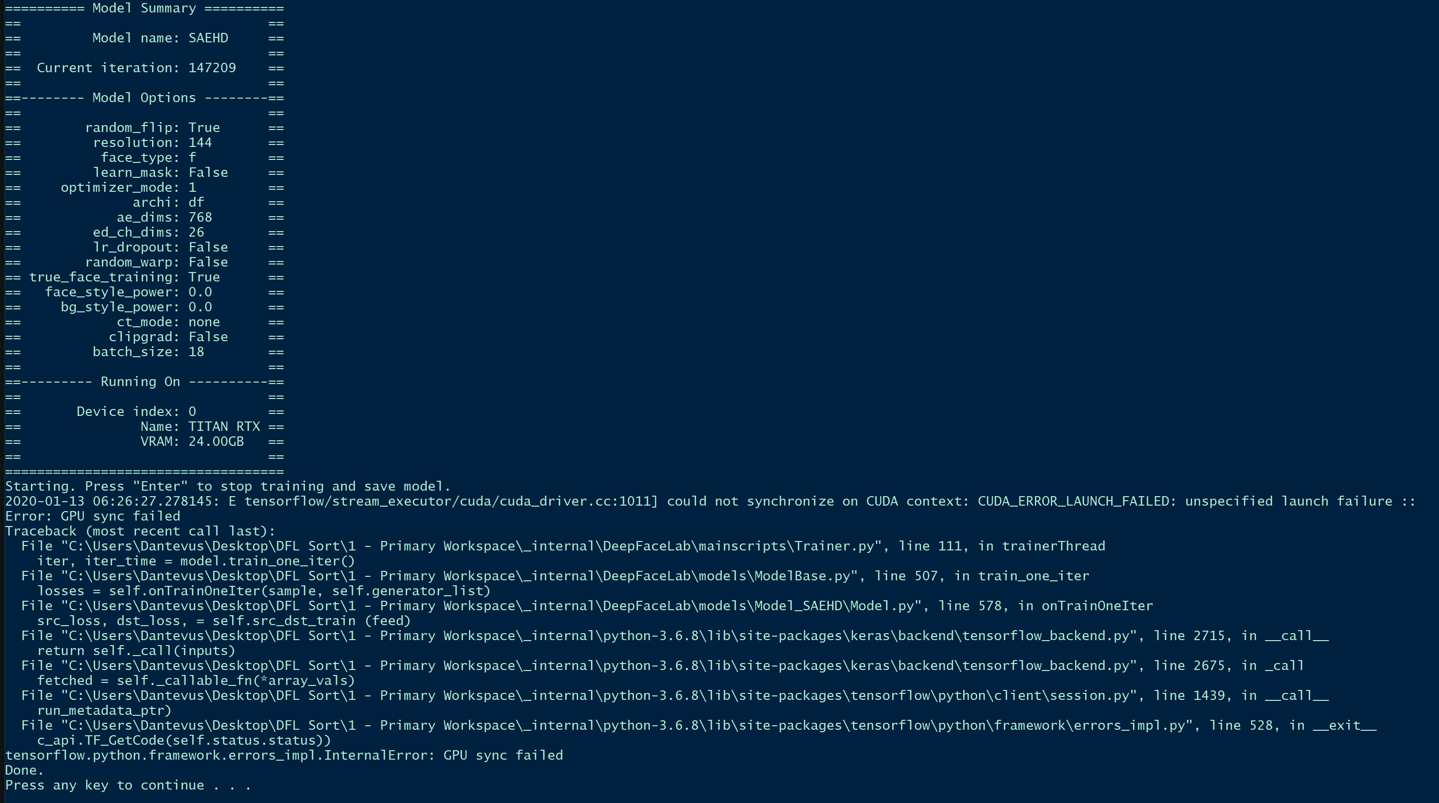 Random Gpu Sync Error · Issue 553 · Iperovdeepfacelab · Github