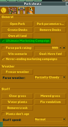 Add Support for 'Ultimate Marketing' Cheat · Issue #13018 · OpenRCT2 ...