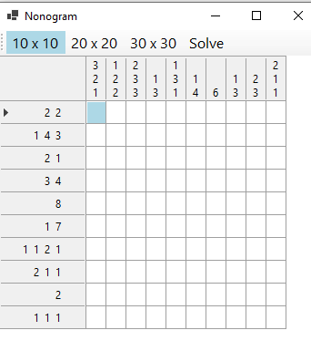 GitHub - aviranbiton/Nonogram
