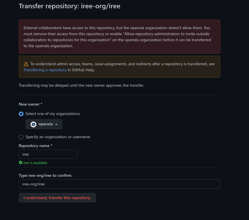 Move Iree Repository To Openxla Github Organization · Issue 12102 · Iree Orgiree · Github 