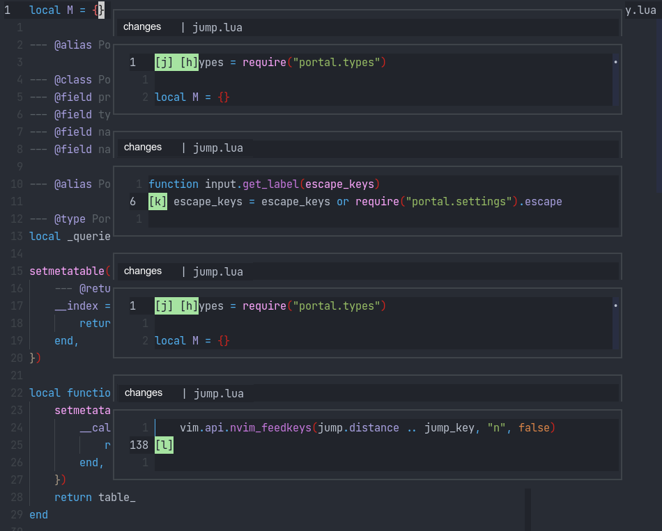 [Feature Request] Jumping to changes from `change list` · Issue #18 · cbochs/portal.nvim · GitHub