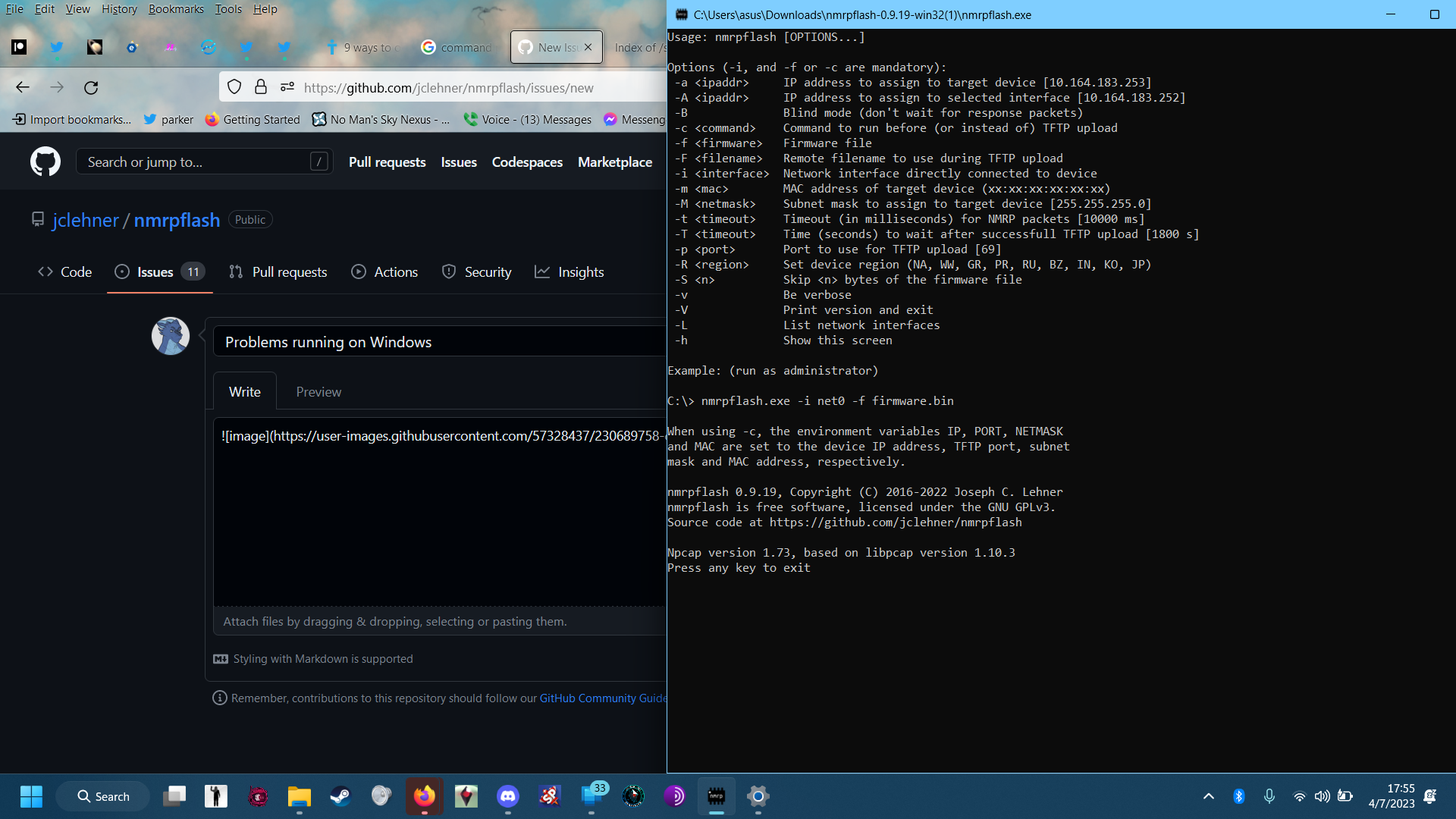 Problems running on Windows · Issue #125 · jclehner/nmrpflash · GitHub