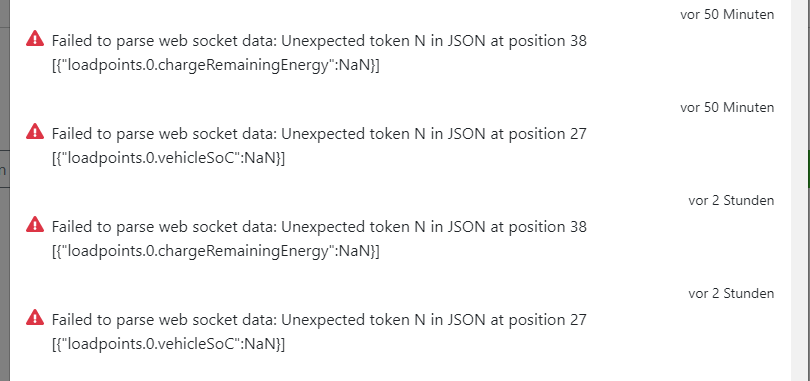 Estimator Fehlermeldungen Im Ui Bezgl Nan · Issue 2730 · Evcc Ioevcc · Github