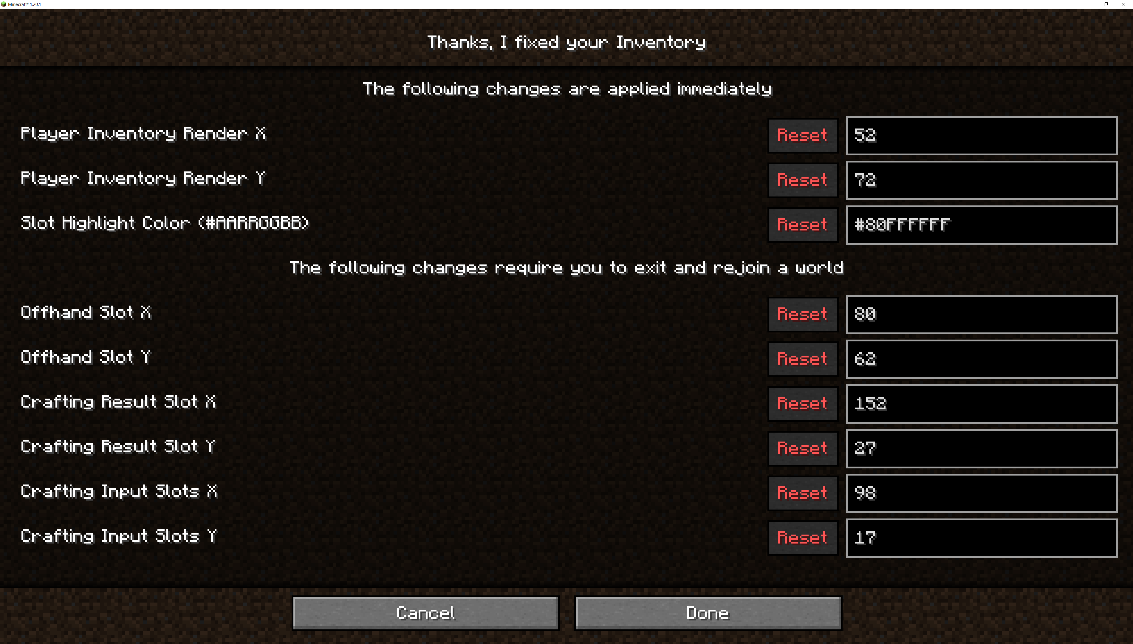 GitHub - Andrew6rant/Thanks--I-fixed-your-Inventory: Customize several aspects of the player ...