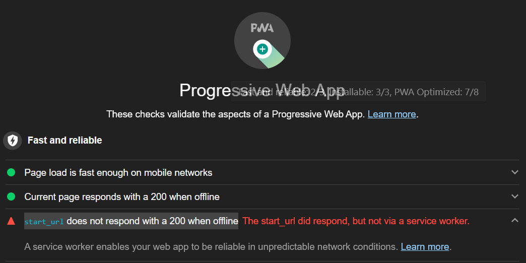 start_url does not respond with a 200 when offline · Issue #124 · shadowwalker/next-pwa · GitHub
