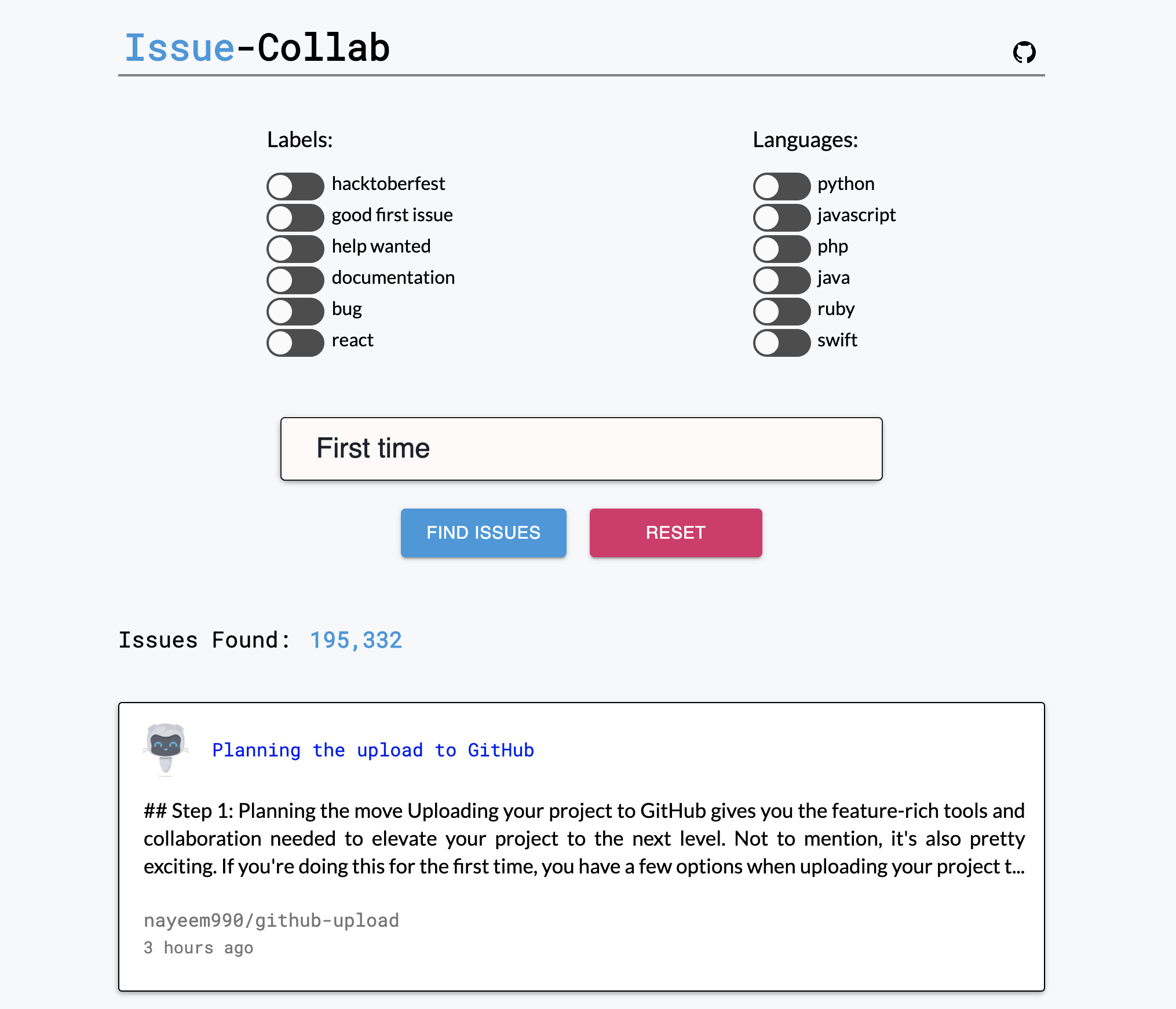 Style the app as you see fit · Issue #38 · trybick/issue-collab · GitHub