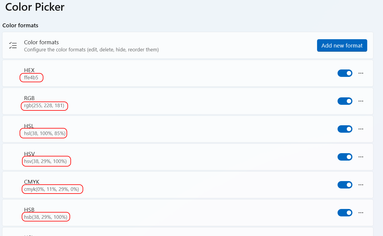 Make SelectableColorRepresentations and InitializeColorFormats in color ...