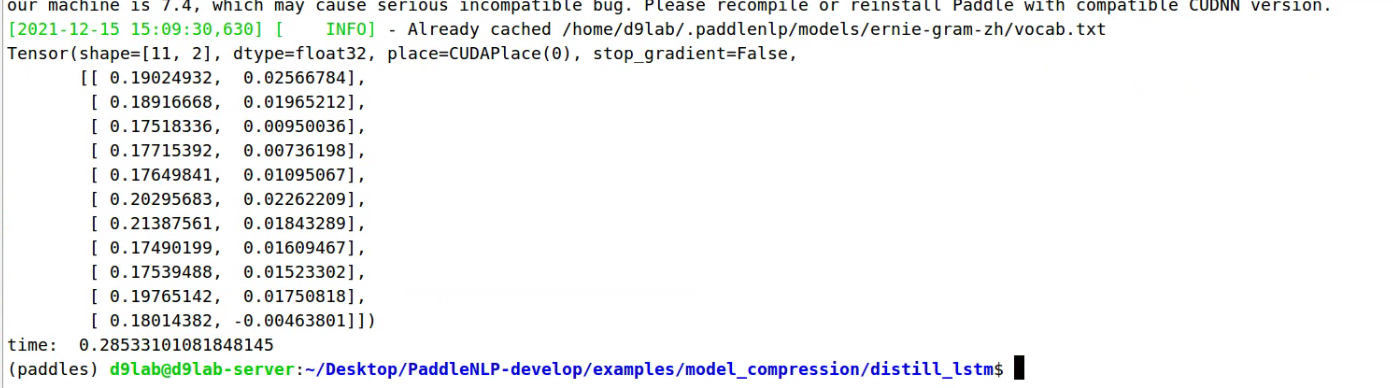 关于distill中ofa项目paddleslim，run_glue_ofa.py导出的超网络.pdiparams 和 export_model.py导出的模型.pdiparams，加载输出的 ...