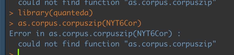 quanteda::as.corpus.corpuszip function could not be found in R (version 3.6.1) · Issue #1816 ...