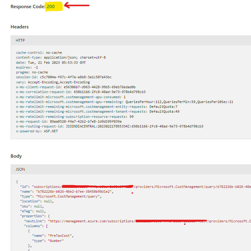 Invoke-AzCostManagementQuery not able to retrieve supported column for supported subsciption ...