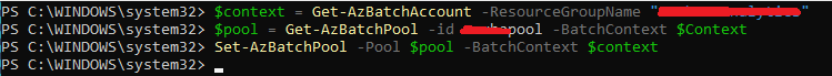 Object Reference Not Set To An Instance Of An Object Set Azbatchpool · Issue 21116 · Azure