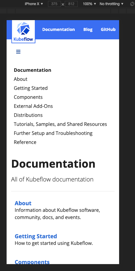 Version dropdown not visible on Mobile Chrome · Issue #2568 · kubeflow/website · GitHub