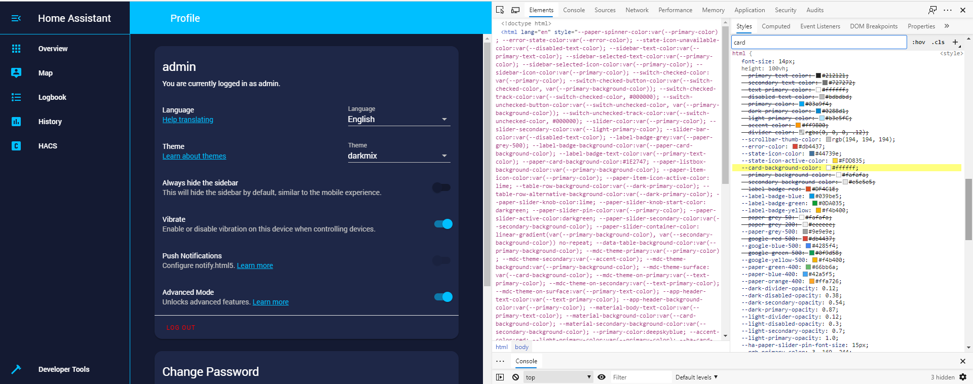 Theme: "--card-background-color" not respected · Issue #5109 · home ...
