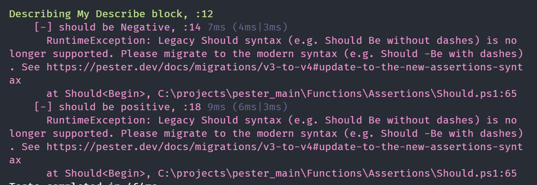 Legacy syntax shows cryptic error message · Issue #1376 · pester/Pester · GitHub