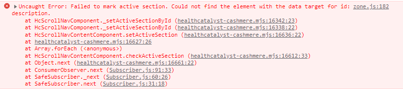 ScrollNav throws error when HcScrollNavComponent is updated and [hasDynamicContent]="true ...