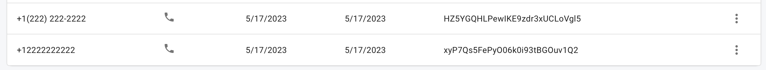 Two user records can be created with the same phone number but different phone number formatting ...